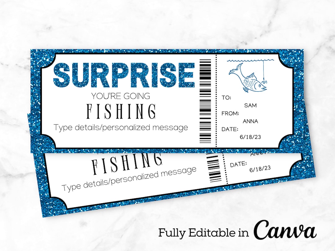 Printable Fishing Surprise Gift Voucher | Fishing Trip Certificate ...