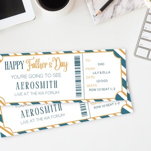 Fathers Day Concert Ticket | Printable Concert Ticket Gift | Concert ...