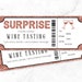 Printable Wine Tasting Surprise Trip Gift Ticket Template | Wine ...