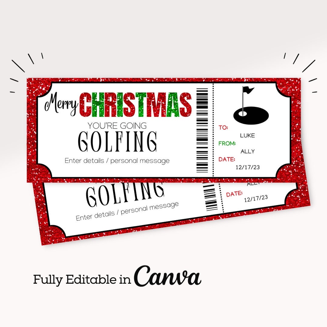 Christmas Golf Ticket | Surprise Xmas Golfing Gift Voucher | Holiday ...