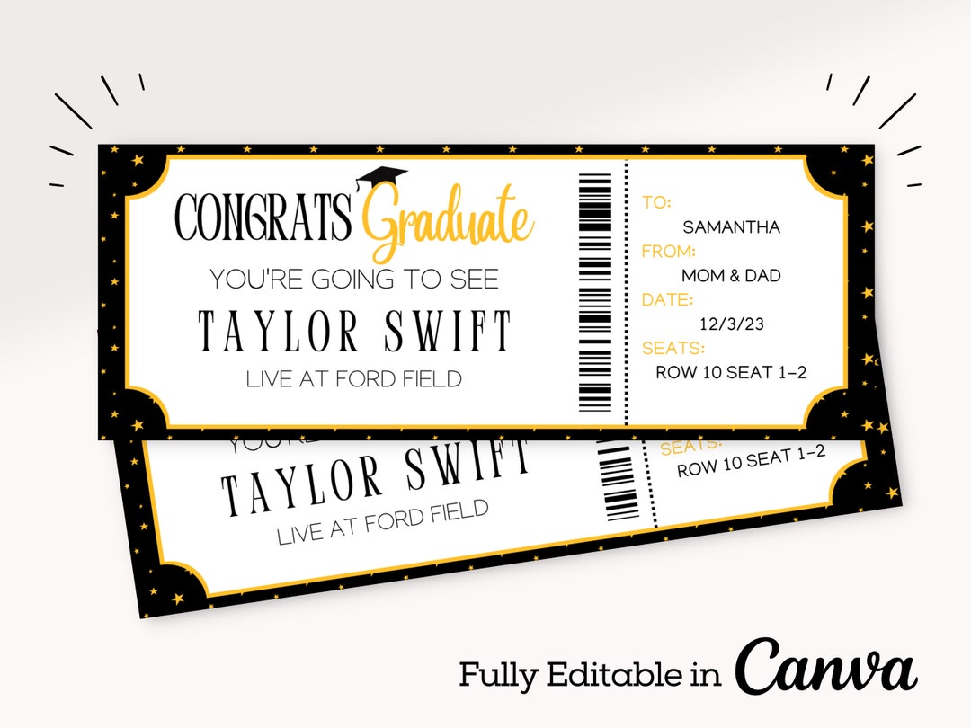 Graduation Concert Editable Template | Surprise Ticket | Graduation ...