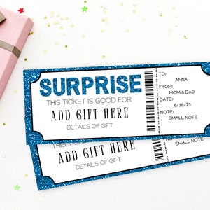Editable Surprise Ticket Gift | Surprise Experience Ticket | Concert ...