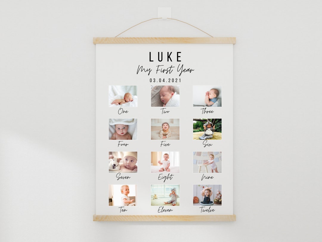 Minimalist First Birthday Photo Sign Template | 1st Birthday Photo ...