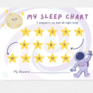 Astronaut Sleep Chart Toddler Printable | Space Sleep Reward Chart ...