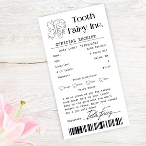 Editable Tooth Fairy Receipt | Tooth Fairy Letter | Printable ...