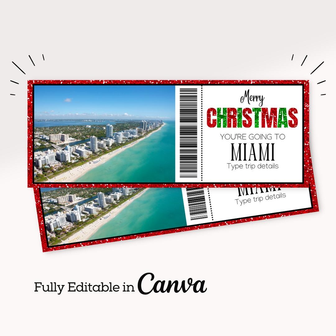 Christmas Miami FL USA Trip Ticket | Surprise Gift Ticket Reveal | You ...
