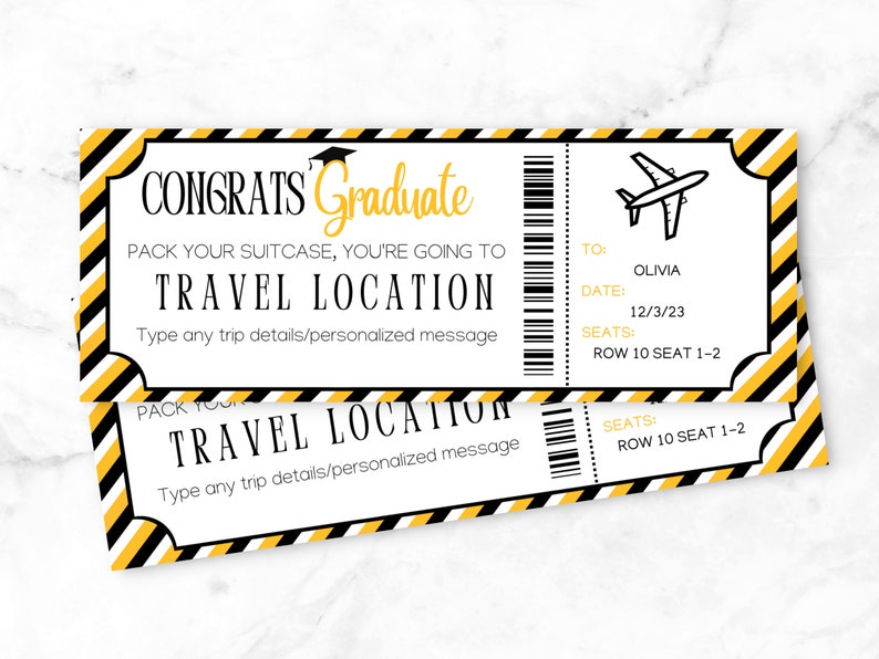 Surprise Graduation Boarding Pass | Ticket Template | Airline Gift ...