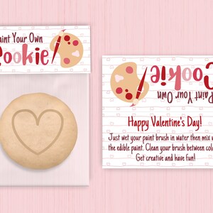 Valentines Day Paint Your Own Cookie Bag Topper | PYO Pink Cookie Bag ...