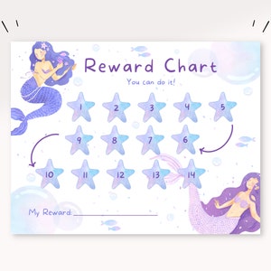 Mermaid Reward Chart for Kids | Behavior Chart Printable | Chore Chart ...