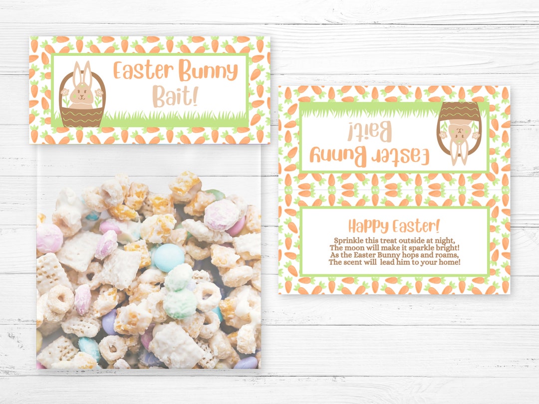 Easter Bunny Bait Printable Treat Bag Topper | Printable Easter Favor ...