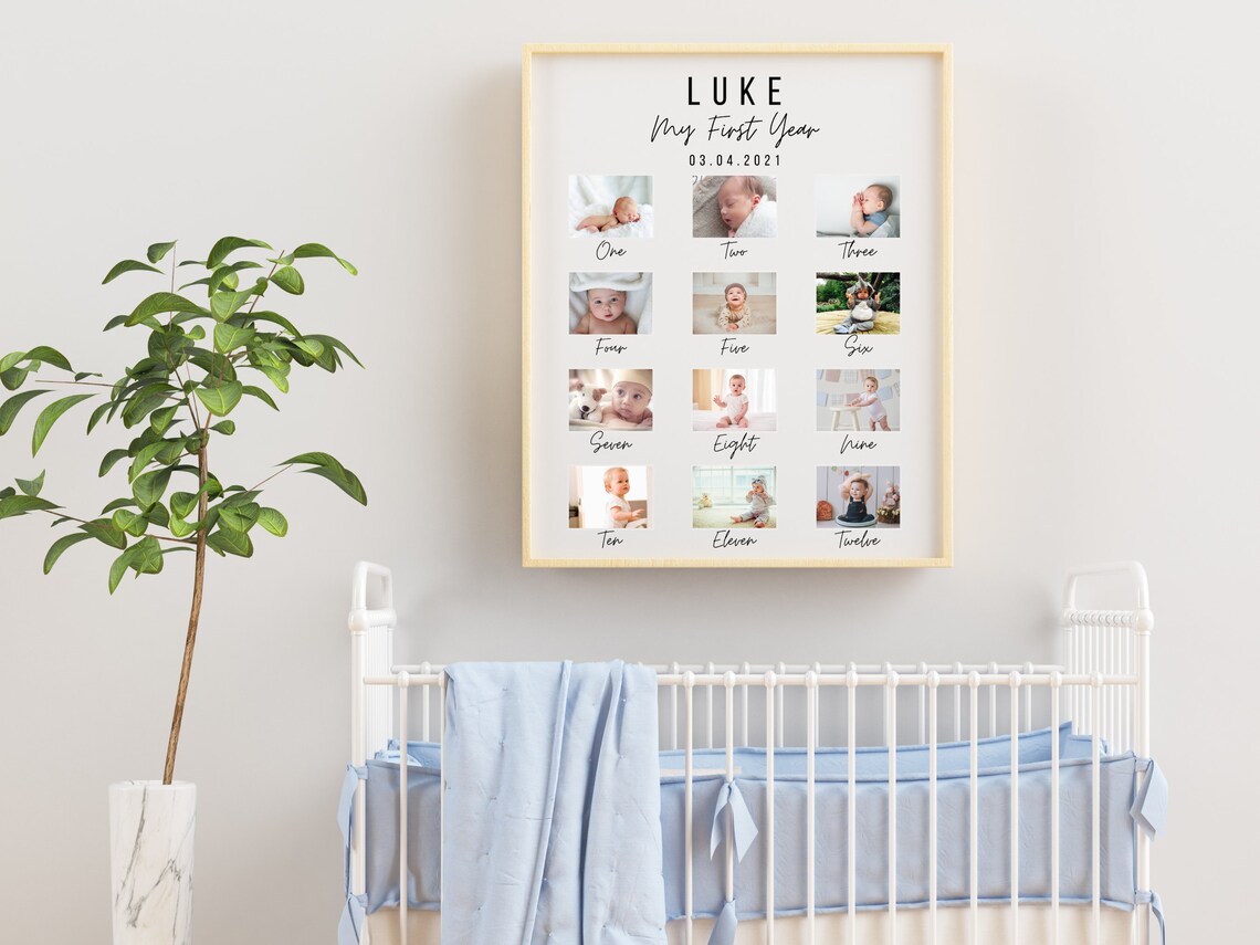 Minimalist First Birthday Photo Sign Template 1st Birthday - Etsy