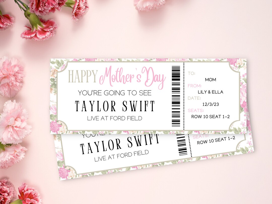 Editable Mother's Day Concert Ticket | Printable Concert Ticket ...