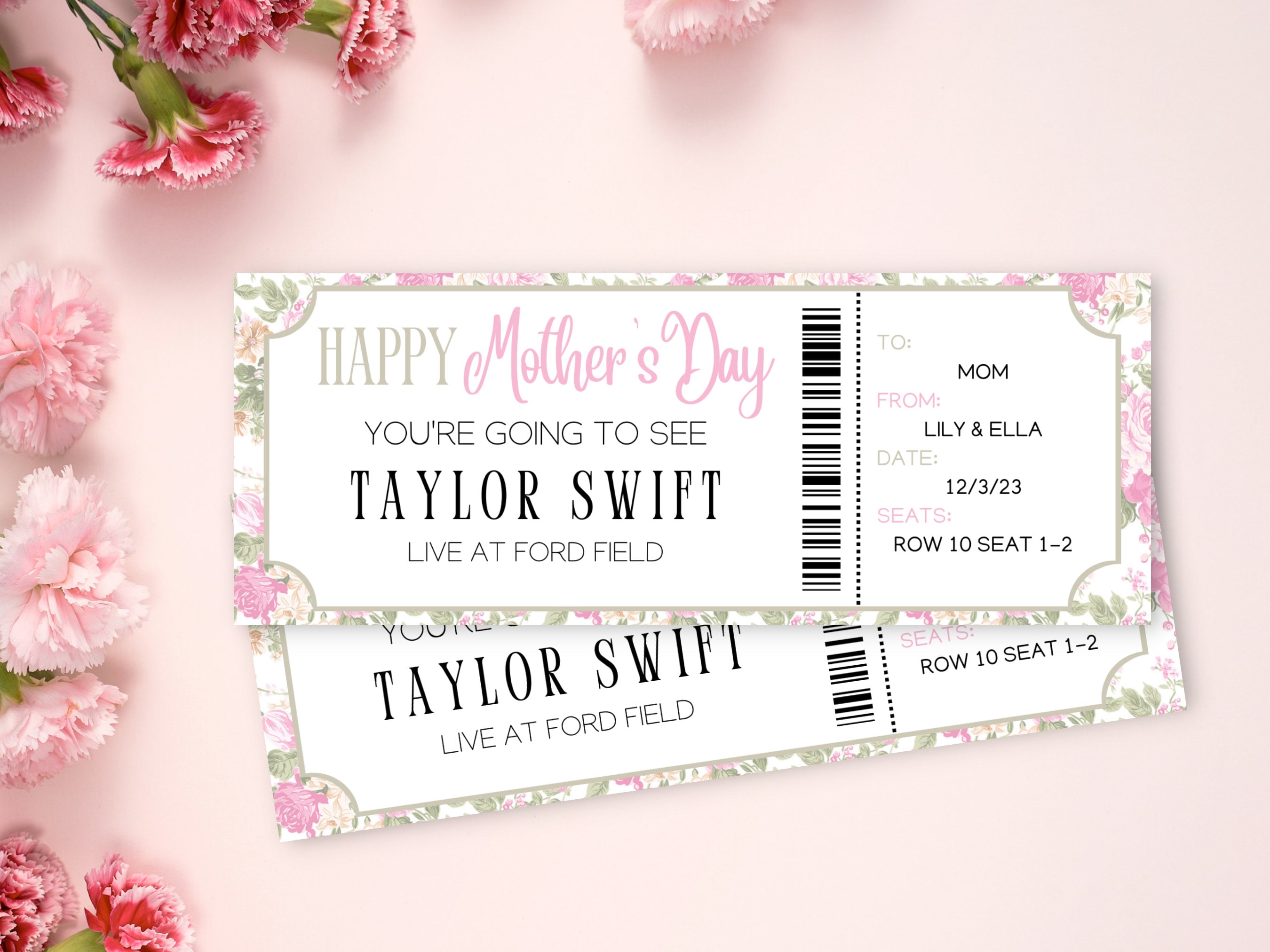 Editable Mother's Day Concert Ticket | Printable Concert Ticket ...
