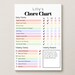 Rainbow Chore Chart for Kids Kids Chores Kids Chore Chart ...