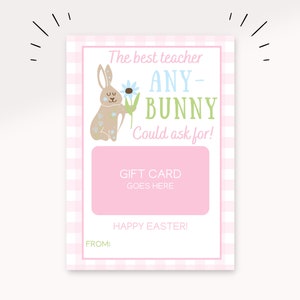 Printable Teacher Easter Gift Card Holder | Easter Gift Card Holder ...