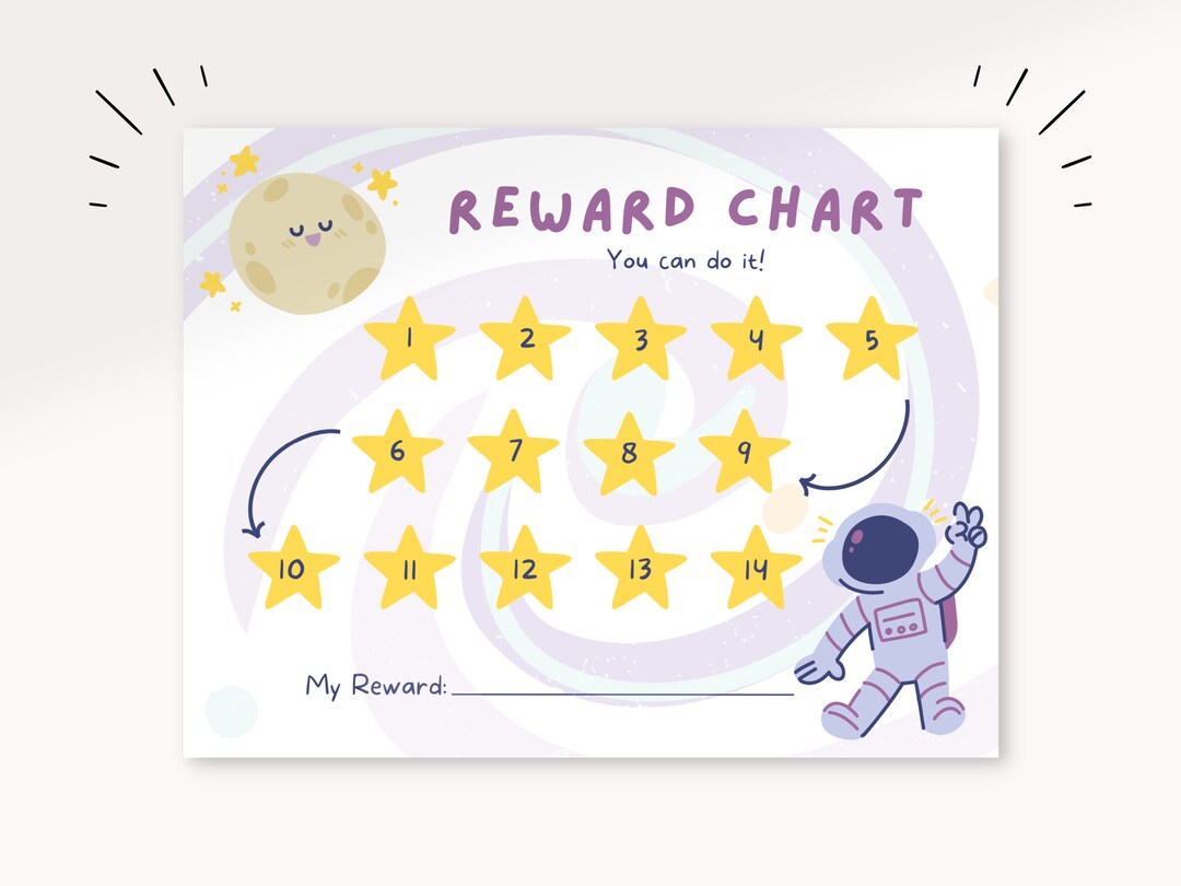 Printable Astronaut Reward Chart | Outer Space Kids Behavior Chart ...