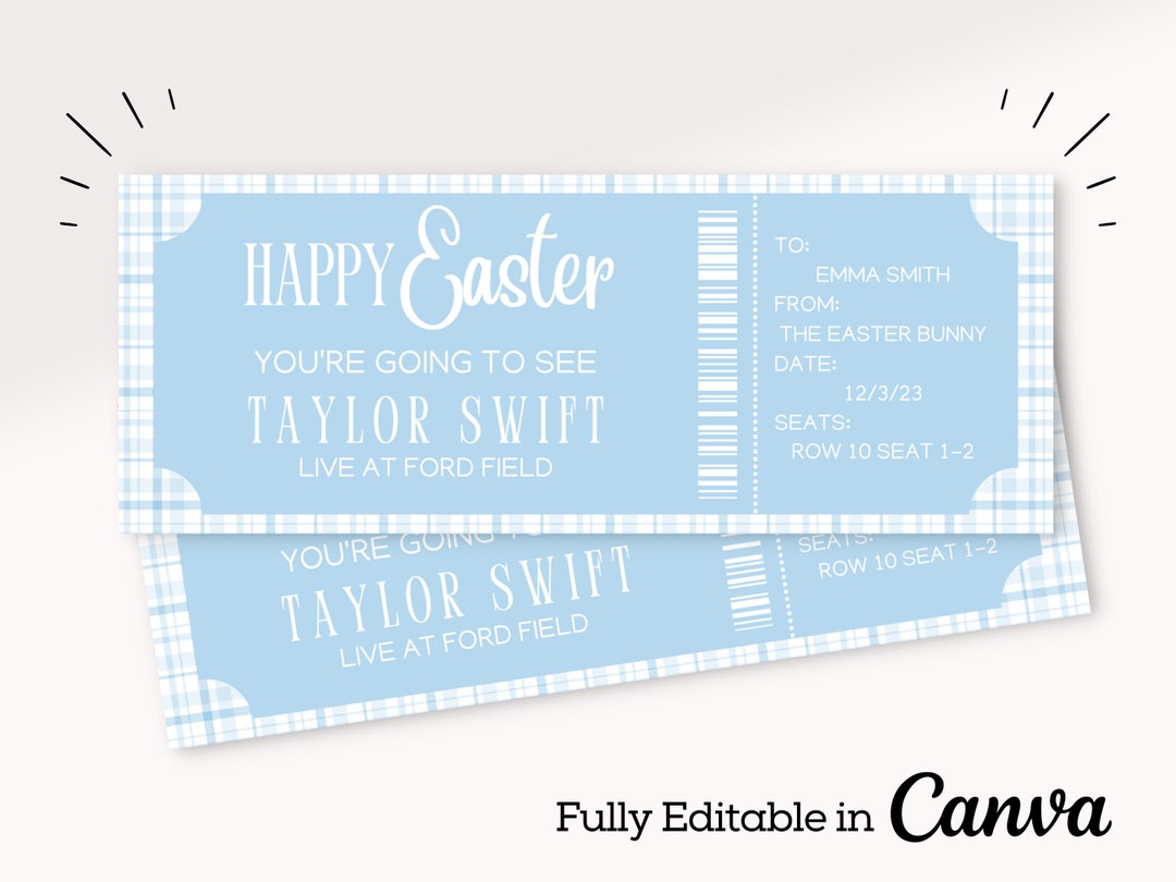 Printable Easter Concert Gift Ticket | Surprise Gift Certificate ...