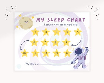 Sleep Chart for Kids, Stay in Bed Reward Chart for Sleep Training ...