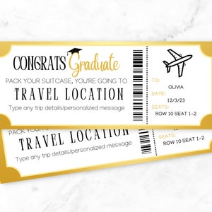 Graduation Boarding Pass Template | Graduation Ticket | Graduation Gift ...
