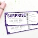 Editable Surprise Ticket | Printable Gift Ticket Template | Concert ...