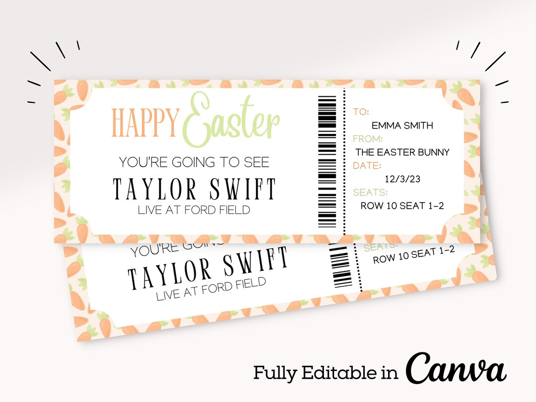 Editable Easter Concert Ticket | Printable Concert Ticket | Easter ...