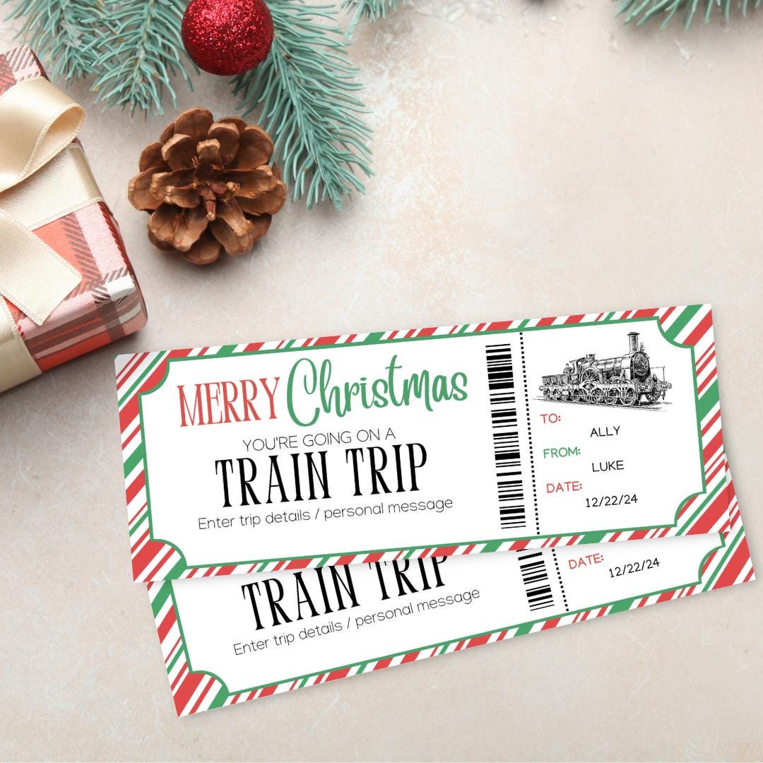 Christmas Train Ticket Template | Retro Railway Ticket | Christmas ...
