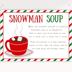 Snowman Soup Printable Tag | Christmas Tag | Christmas Goody-bag ...
