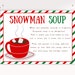 Snowman Soup Printable Tag Christmas Tag Christmas Goody-bag Snowman ...