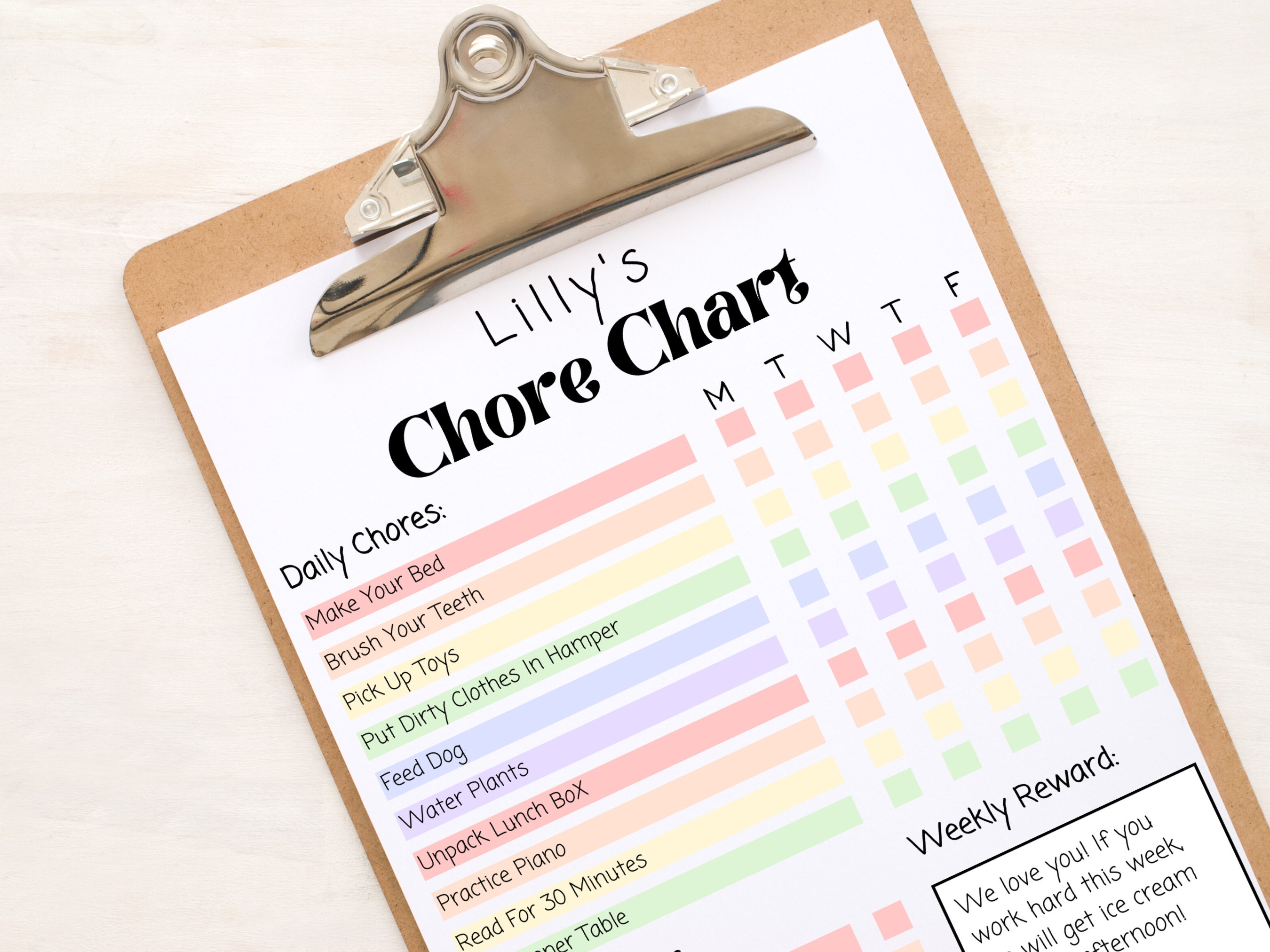 Rainbow Chore Chart for Kids | Kids Chores | Kids Chore Chart ...
