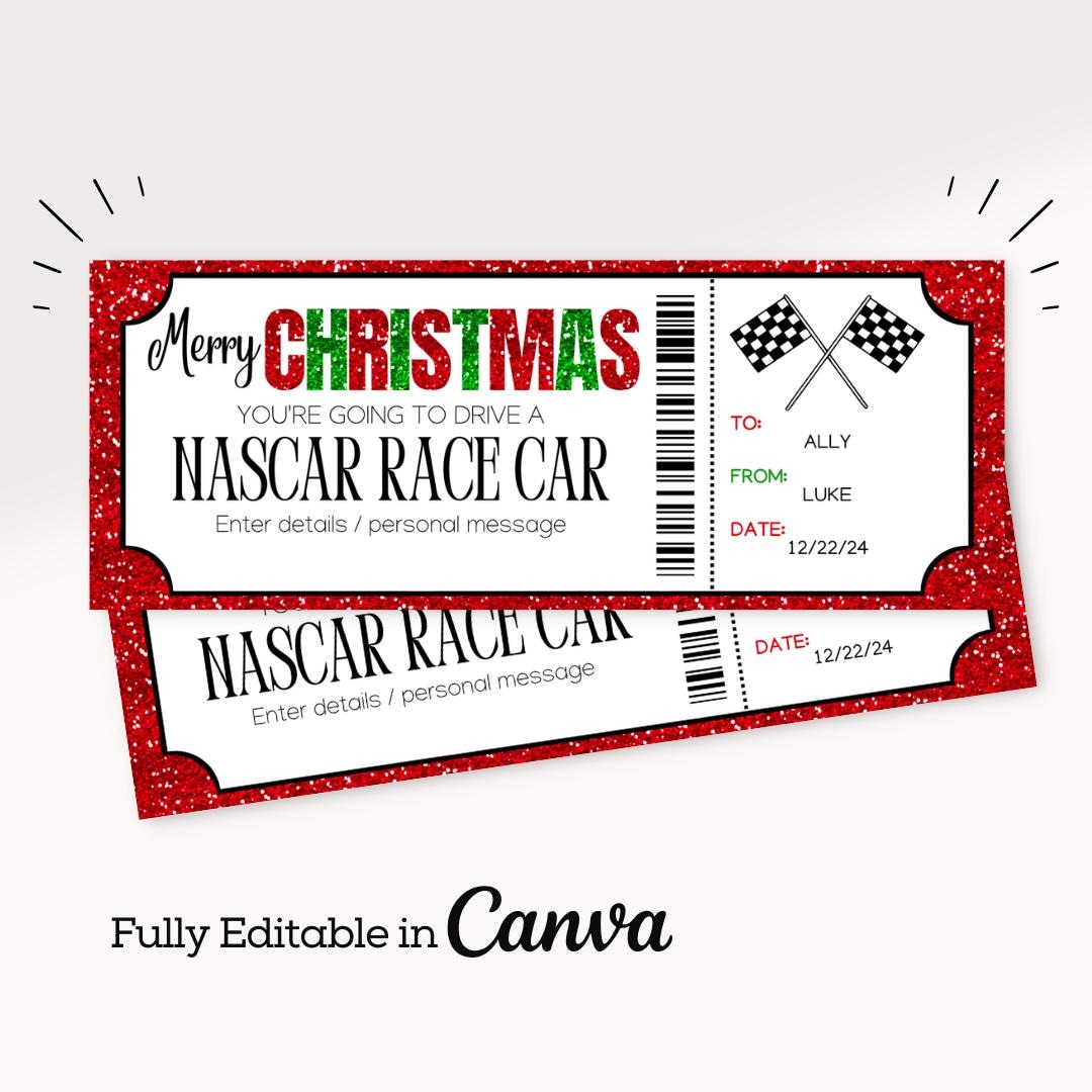 Christmas Nascar Race Ticket Gift Voucher | Drive A Nascar Race Car ...
