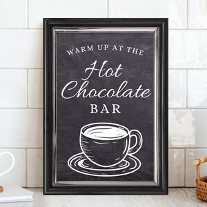Hot Chocolate Bar Table Sign | Hot Cocoa Bar Sign Printable | Christmas ...