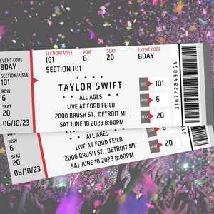 Realistic Concert Ticket Stub | Editable Ticketmaster Stub | Custom ...