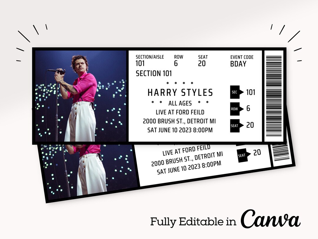 Editable Concert Surprise Ticket | Downloadable Concert Ticket ...