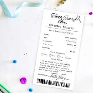 Fancy Tooth Fairy Receipt Template | Tooth Fairy Certificate | Lost ...