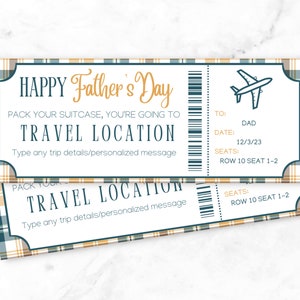 Father's Day Editable Boarding Ticket Template | Surprise Airline Gift ...