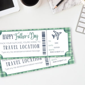 Editable Fathers Day Boarding Pass | Fathers Day Vacation Ticket ...