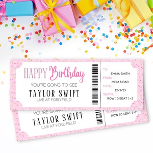 Pink Birthday Concert Ticket | Birthday Concert Ticket | Printable ...