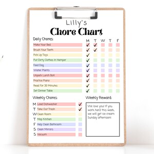 Rainbow Chore Chart for Kids | Kids Chores | Kids Chore Chart ...