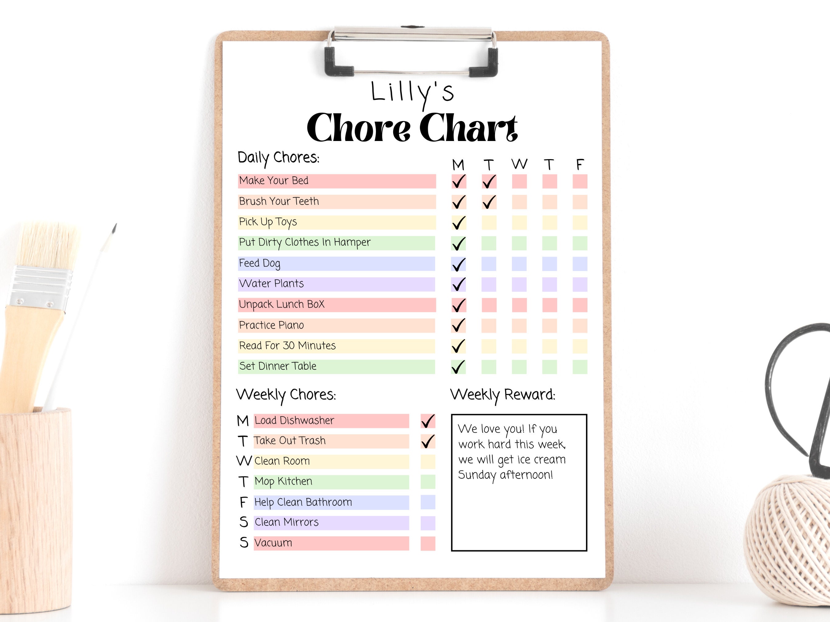 Rainbow Chore Chart for Kids | Kids Chores | Kids Chore Chart ...