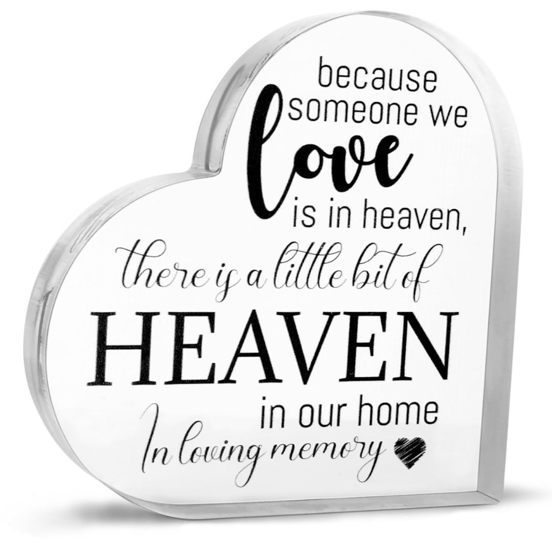 Acrylic Memorial Heart - Sympathy Gift for Loss of Loved One. - Etsy