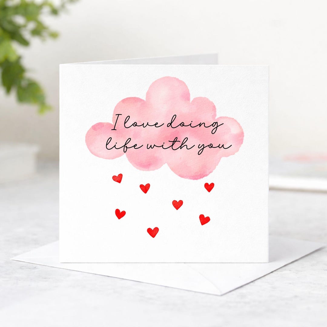 Valentine’s Card for Partner, I Love Doing Life With You Card, Romantic ...