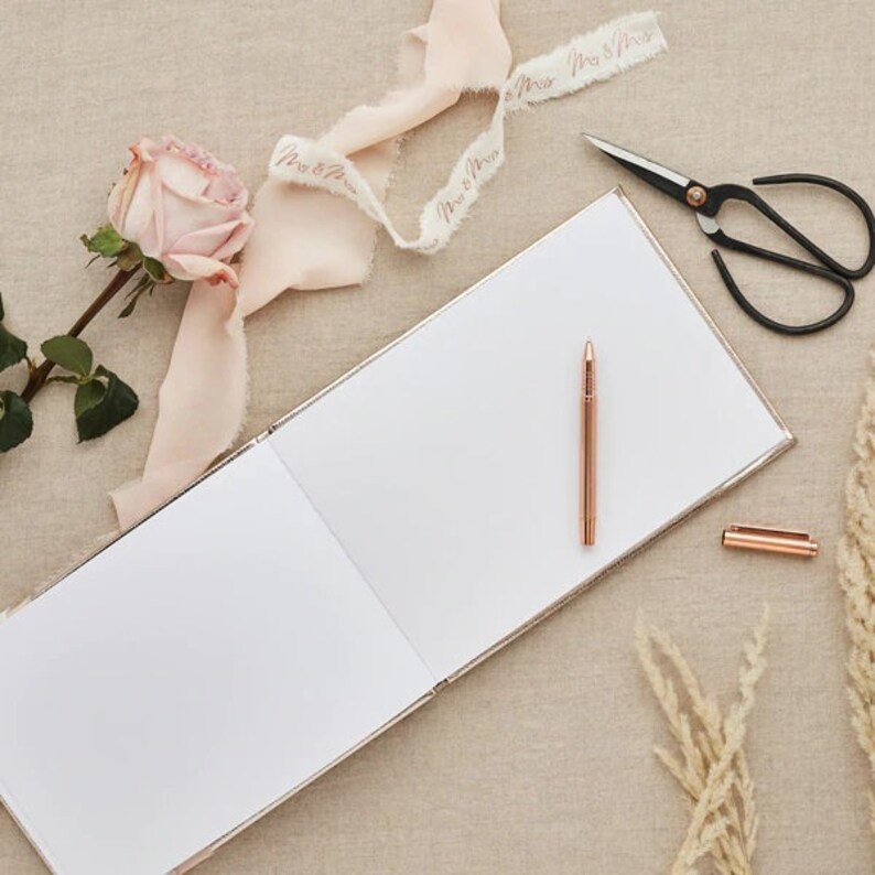 Elegant Personalised Wedding Guest Book Ivory Faux Leather - Etsy UK