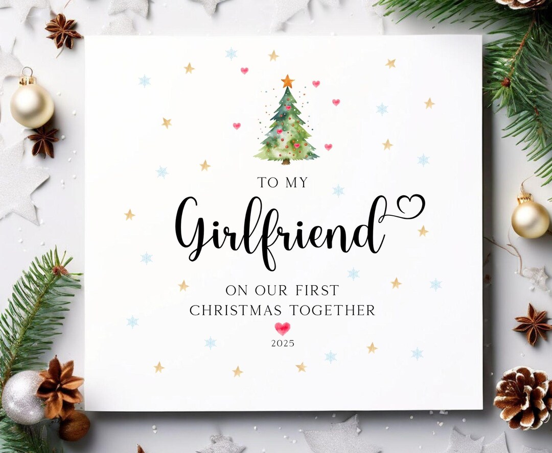 First Christmas Card for Girlfriend – Personalised Couple Xmas Card ...