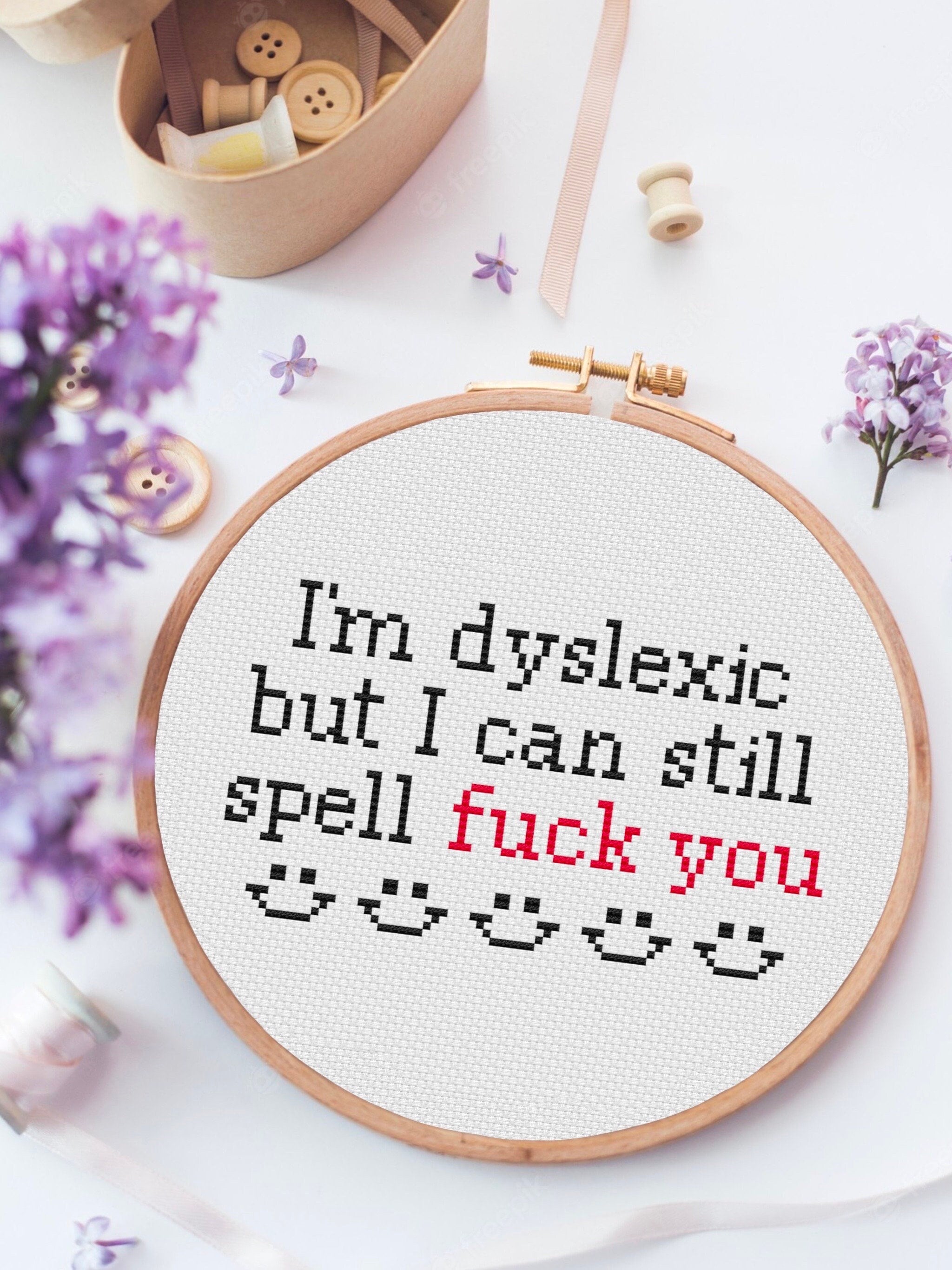 Dyslexic Spelling - Cross Stitch Pattern - Digital Download - Funny ...