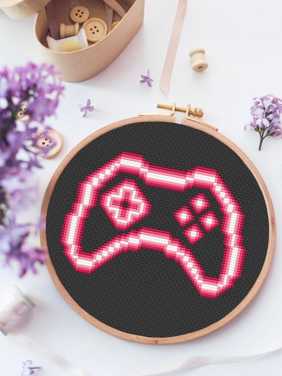 Neon Sign Controller Pink Cross Stitch Pattern Digital - Etsy