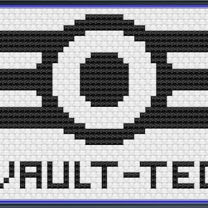 Vault Tec Logo- Video Game - Cross Stitch Pattern - Digital Download - Etsy