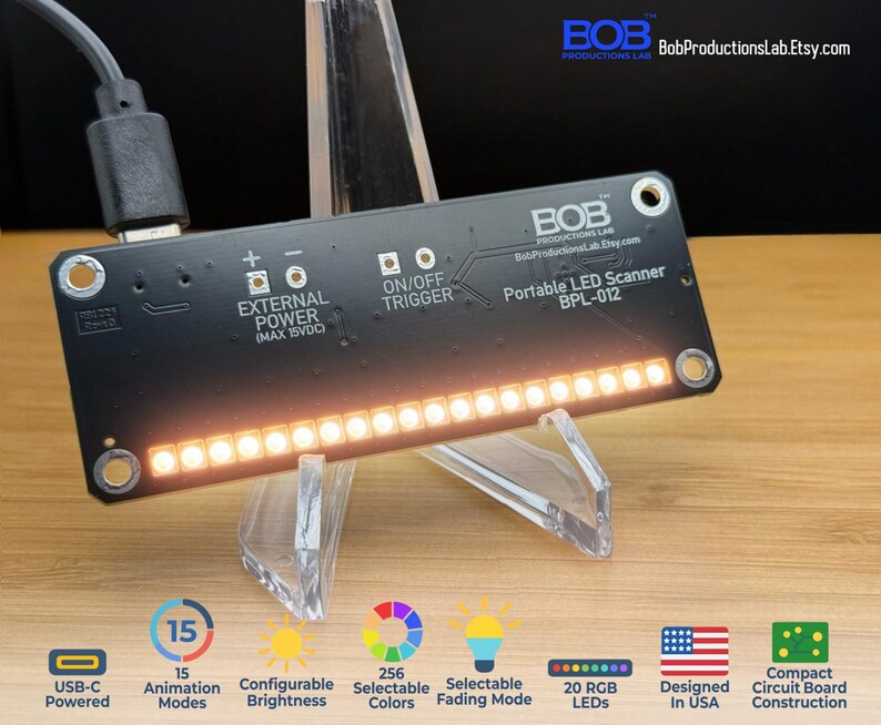 Premium Light Effects Board | Colorful Led Scanner, 20 RGB Leds, 256 ...