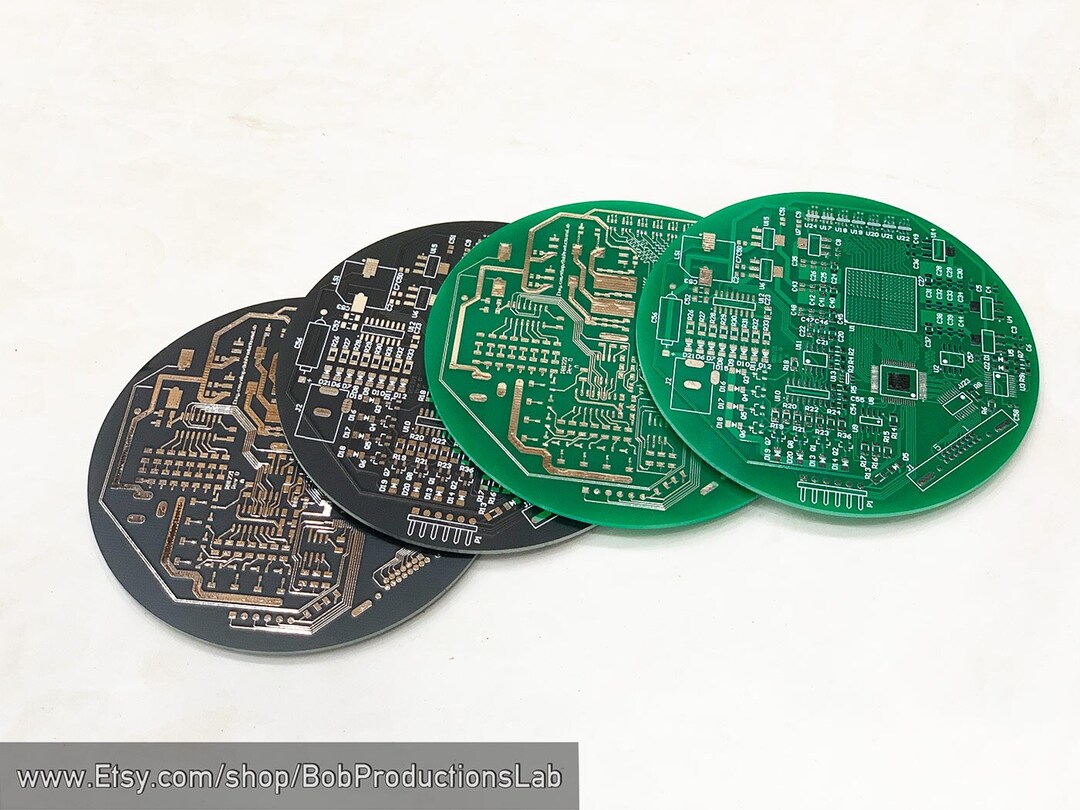 The Original Round Circuit Board Coaster Set of 4 Set of 2 Nerdy Geeky ...