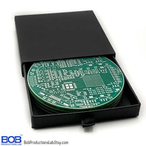 Premium Genuine Circuit Board Coasters With Box | Gamer Desk Steampunk ...