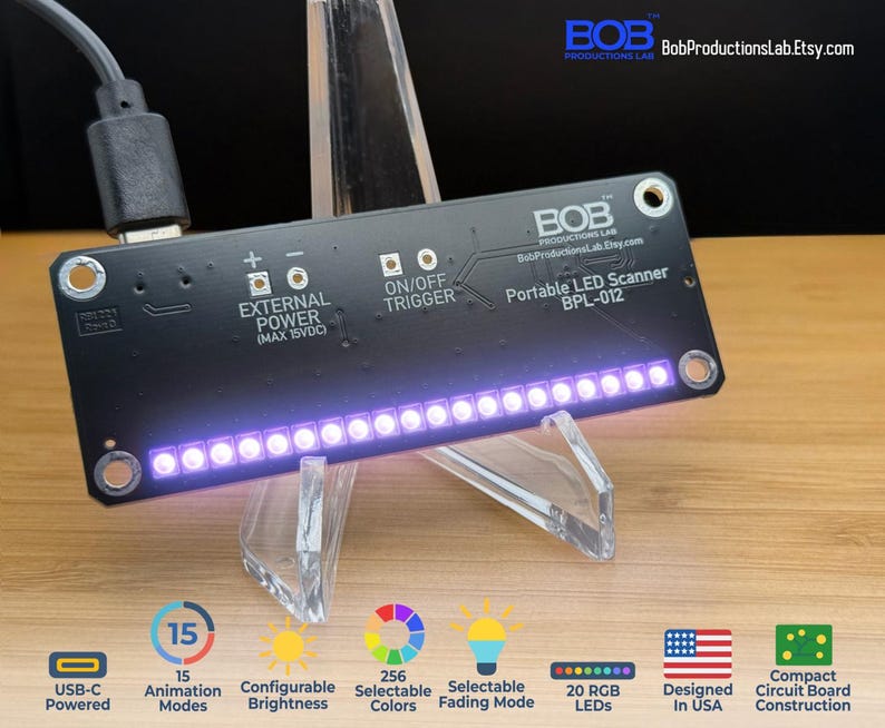 Premium Light Effects Board | Colorful Led Scanner, 20 RGB Leds, 256 ...